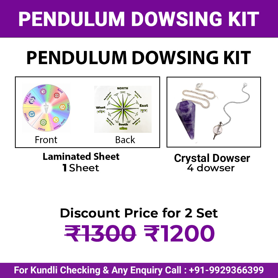 Pendulum Dowsing Kit – 1 Chart Sheet + 4 Dowsers for Energy & Spiritua ...
